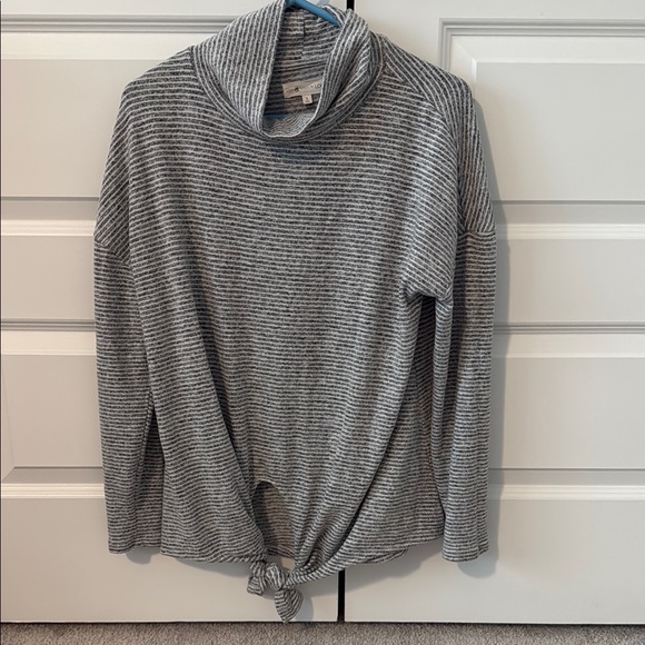 Lou & Grey | Sweaters | Lou Grey Gray Striped Sweater | Poshmark